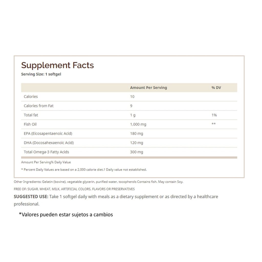 Omega 3 + EPA & DHA 1000 mg 90 Cap. – Right Nutrition